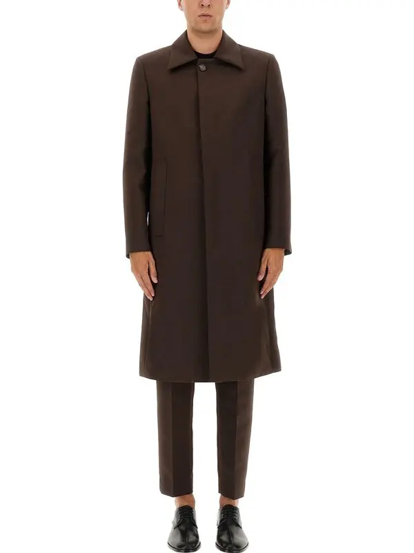 MAISON MARGIELA Wool Blend Coat - Brown