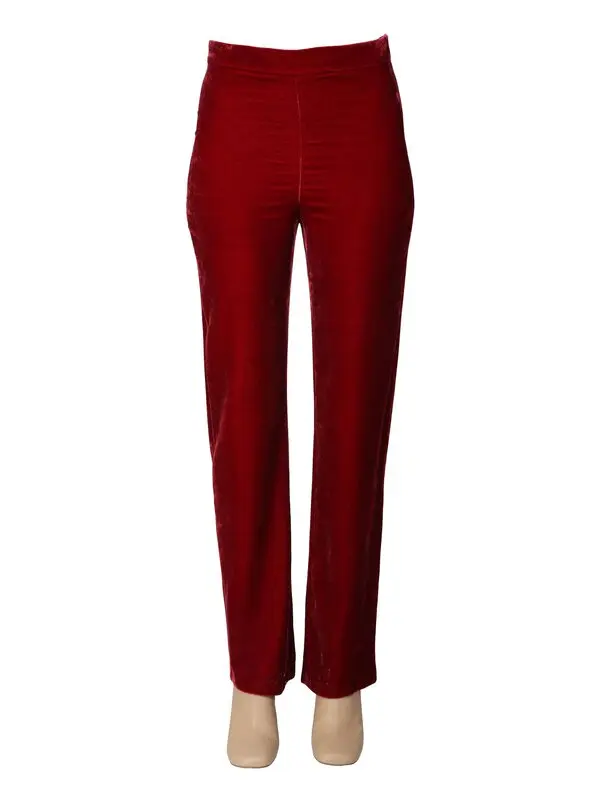 Moschino Panné Velvet Straight Leg Pants - Red