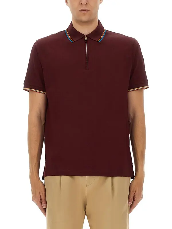 Paul Smith Zip Polo - Red