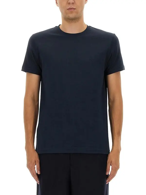 Giorgio Armani Crewneck Cotton T-shirt - Blue