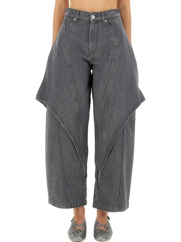 JW Anderson Sculptural Wide Leg Jeans - Grey
