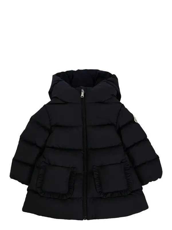 Moncler Jacket With Logo And Hood - Black