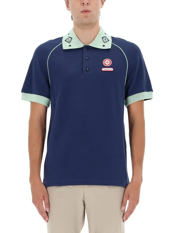 Casablanca Polo With Logo - Blue