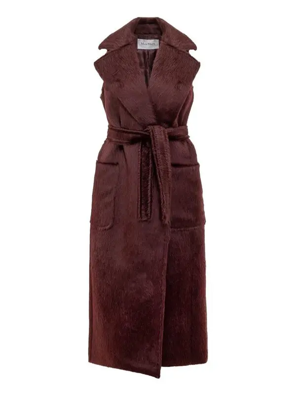 Max Mara Long Vest With Belt - Red