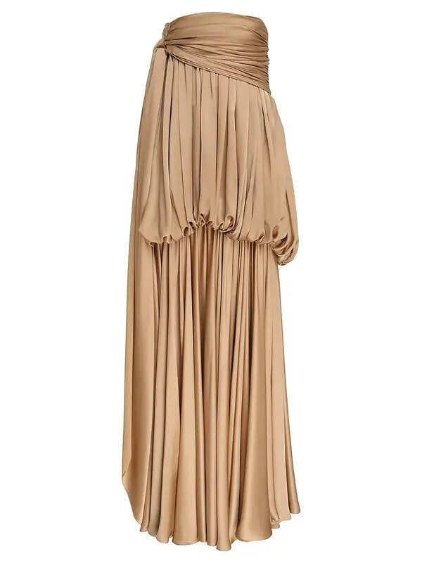 Zimmermann Alchemy Strapless Silk Gown - Metallic