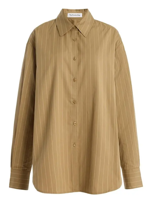 THE FRANKIE SHOP Peri Striped Shirt - Green