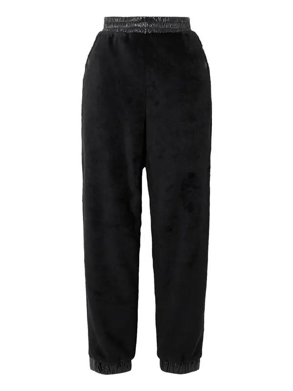 Moncler Shell-trimmed Fleece Tapered Sweatpants - Black