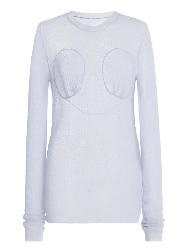 MAISON MARGIELA Knit Wool-blend Top - Blue