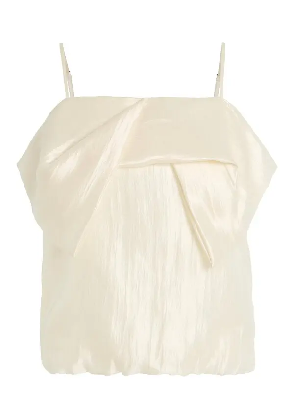 THE GARMENT Porcha Draped Taffeta Top - Ivory