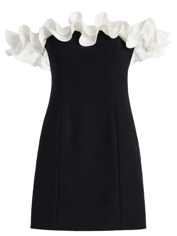 ROTATE BY BIRGER CHRISTENSEN Mini Strapless Ruffle Dress - Black