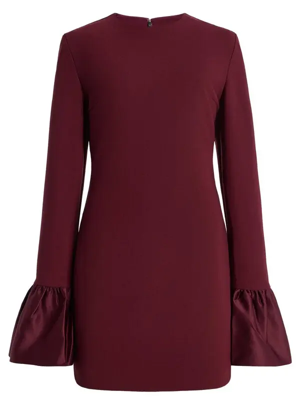 ROTATE BY BIRGER CHRISTENSEN Satin-trimmed Crepe Mini Dress - Burgundy
