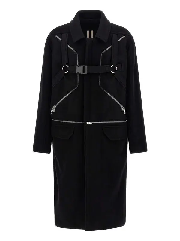 Rick Owens Blixa Jumbo Mac' Coat - Black