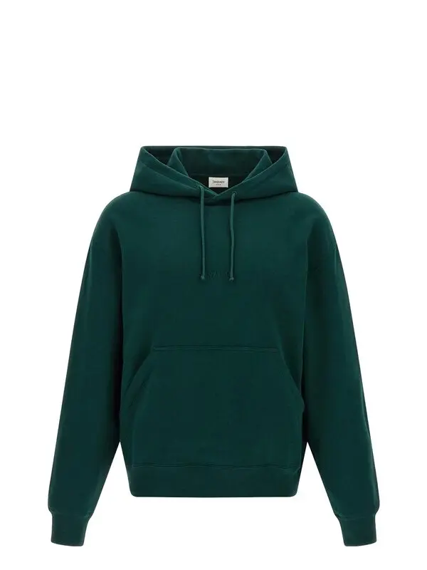 Saint Laurent Hooded Cotton Fleece Sweatshirt - Green