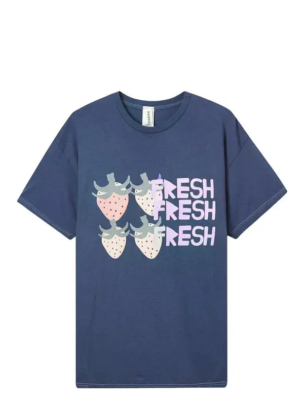 WESTFALL Strawberry-graphic T-shirt - Blue