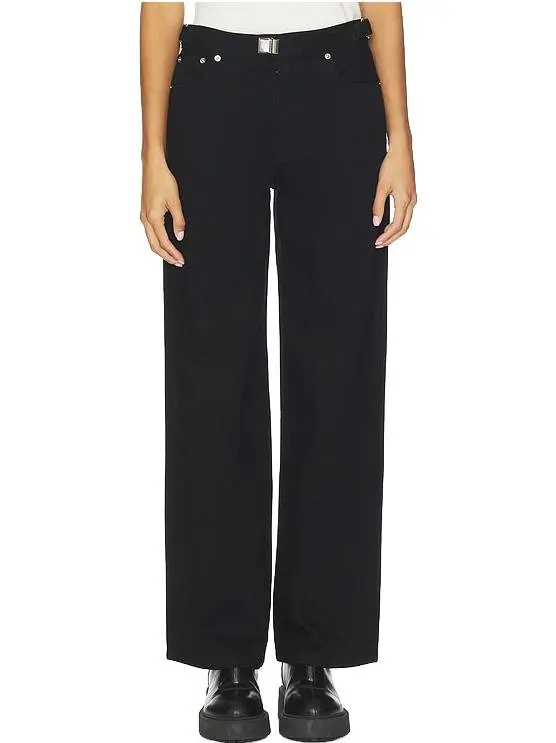 Still Here Buckle Wide Leg Jeans - Black