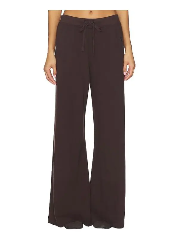 Eterne Drawstring Wide Leg Sweatpants - Espresso