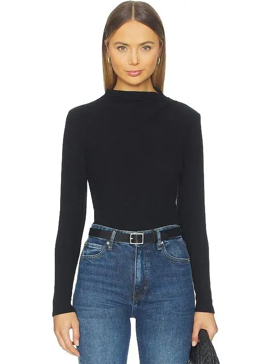 NATION LOS ANGELES Neda Pleated Top - Jet Black