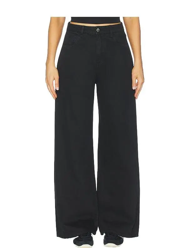 ICON DENIM LA Debby Wide-leg Jeans - Black