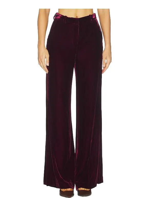 L'Agence Pilar Wide Leg Trousers - Dark Port