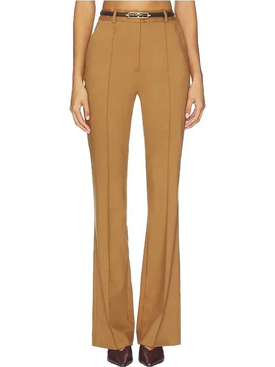 Veronica Beard Gracie Pant With Belt - Dark Acorn