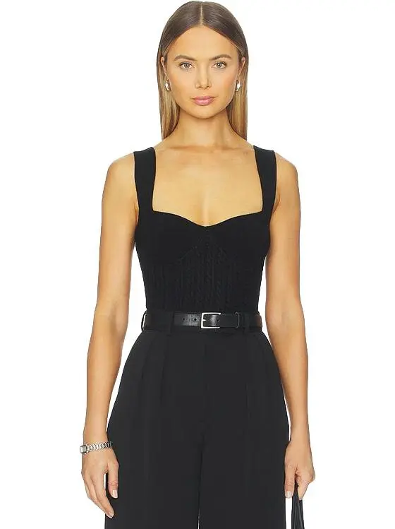 Alice + Olivia Adrianna Knit Corset - Black