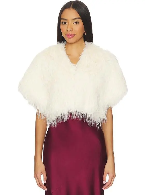 Apparis Devin Faux Fur Shrug - Ivory