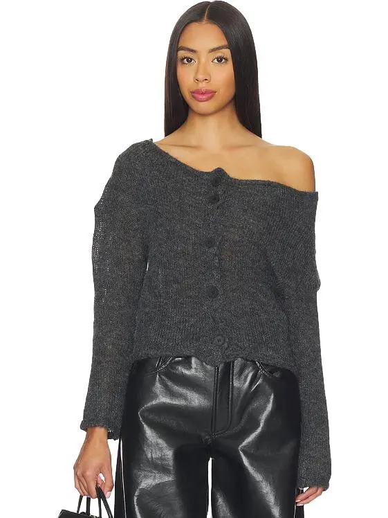 Lioness Margaux Knit Top - Charcoal