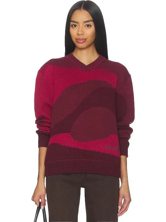 HOUSE OF SUNNY The Red Landscape Sweater - Ruby Red