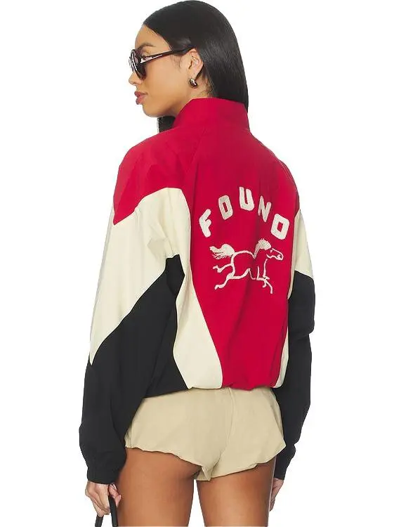 FOUND Pine & Rose Track Jacket - Red & Cream & Black