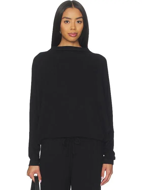 Eberjey Cozy Time Mockneck Pullover - Black