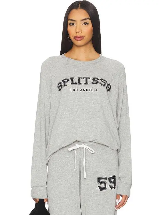 Splits59 Andie Oversized Fleece Graphic Sweatshirt - Heather Grey