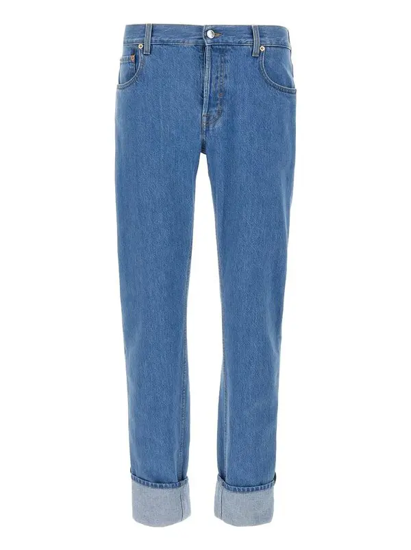 Gucci Straight Leg Turn-up Jeans - Blue