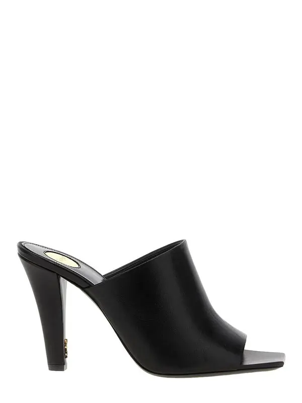 Saint Laurent Leather Mules - Black