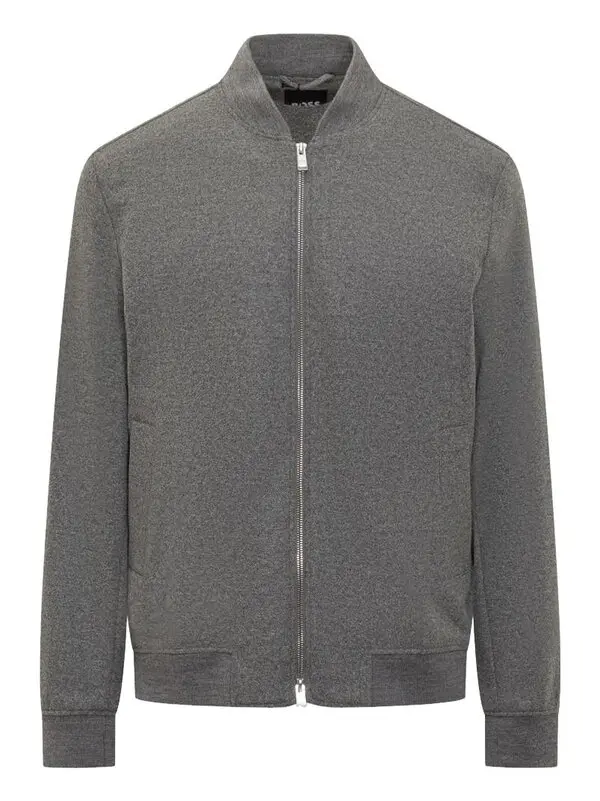 BOSS Jacket With Zip Closure - Grey