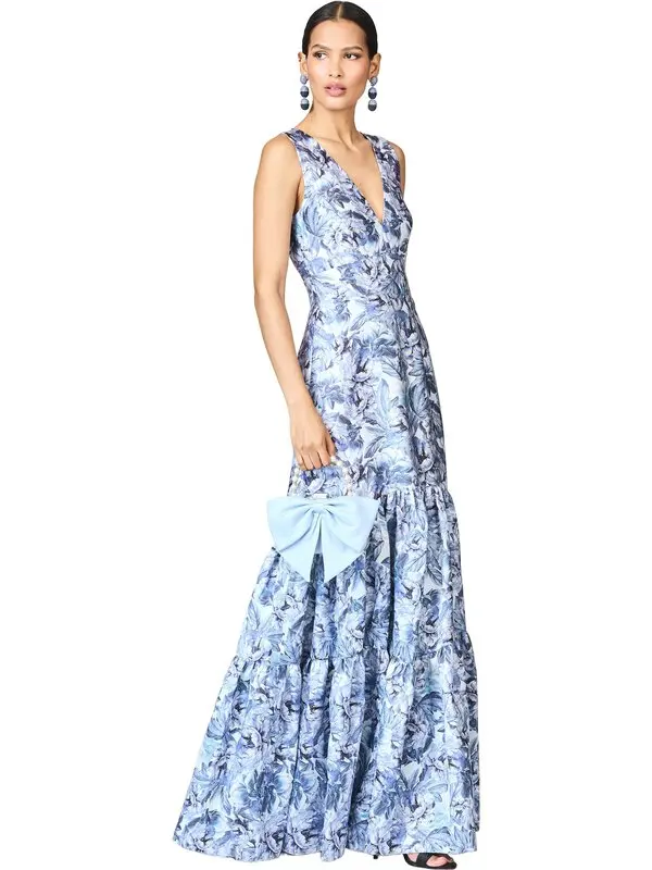 Sachin & Babi Rori Printed Mikado Gown - Frozen Flora