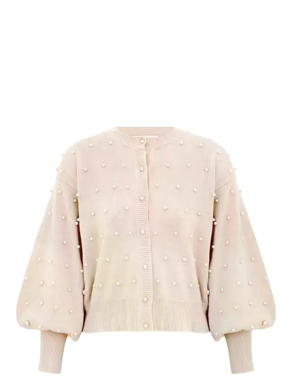 Zimmermann Pearl-embellished Cardigan - White