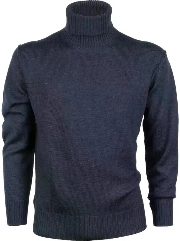 PAOLO PECORA Roll-neck Wool Sweater - Blue