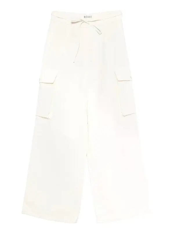 RÓHE Drawstring-waist Cargo Trousers - White