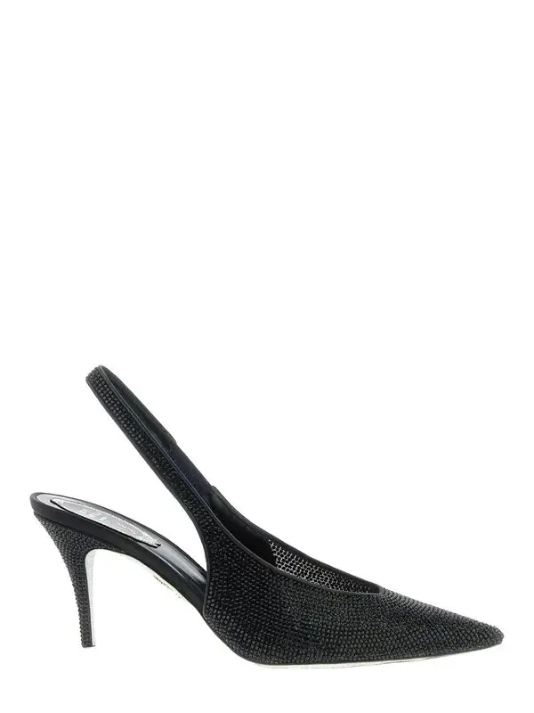 Rene Caovilla 80mm Jinny Crystal-appliqué Slingback Pumps - Black
