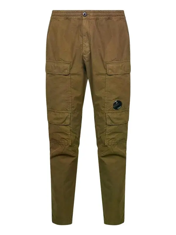 C.P. COMPANY Elasticated Drawstring Cargo Trousers - Brown