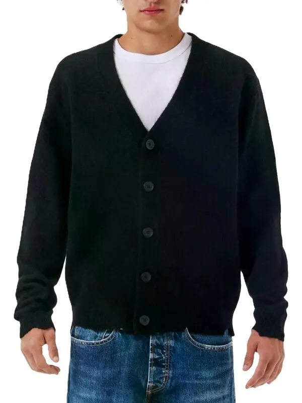 CYCLE Button V-neck Cardigan - Black
