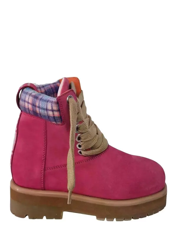 PDF Check Trim Boots - Pink