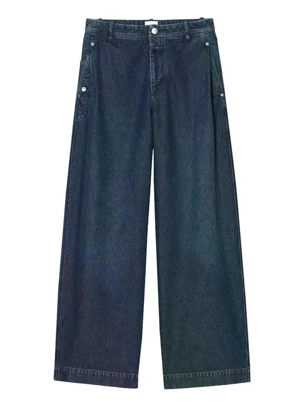 Closed Logo-patch Wide Leg Jeans - Blue