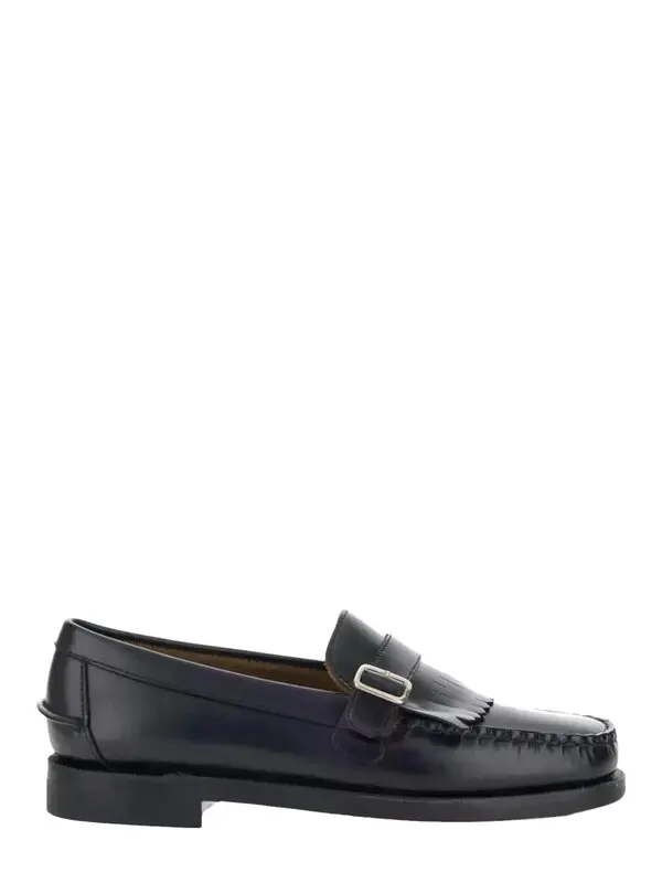 SEBAGO Fringed Buckled Loafers - Black