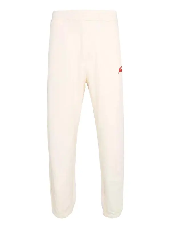 MSGM Embroidered Fleece Track Pants - Neutrals