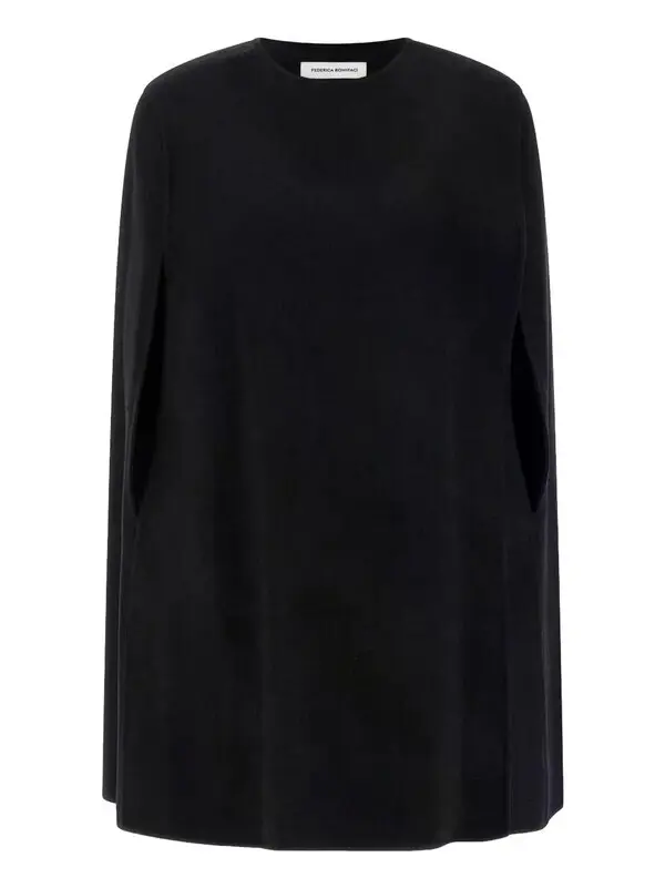 FEDERICA BONIFACI Crew-neck Cape - Black