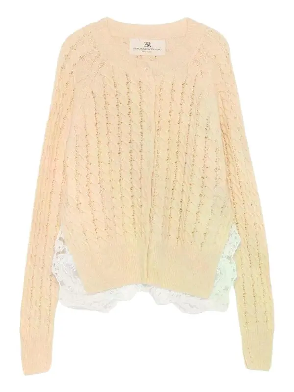 Ermanno Scervino Lace-trim Cardigan - Neutrals