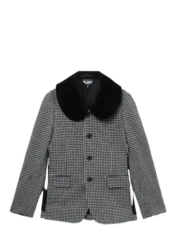 BLACK COMME DES GARÇONS Houndstooth Blazer With Peter Pan Collar - Black