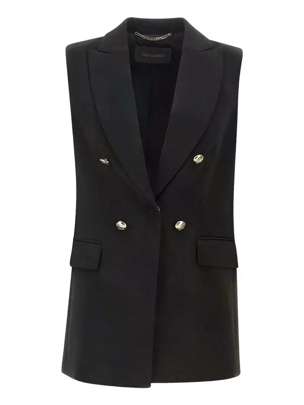 ELENA MIRO` Single-breasted Waistcoat - Black