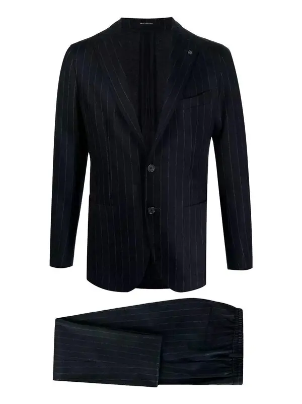 Tagliatore Pinstripe Single-breasted Suit - Blue